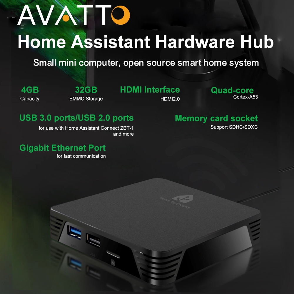 AVATTO Home Assistant Hardware Hub 4G Plus 32G USB 3.0/2.0 Ports Quad ...