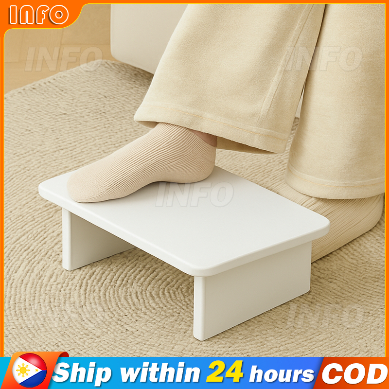 Ergonomic Solid Wood Footrest Stool - 30cm Office/Home Multi-Use, Burr ...
