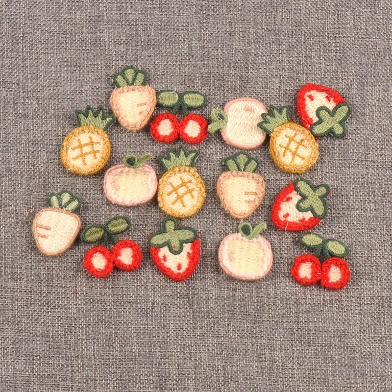 5pcs 3-4cm Carrot/Strawberry/Cherry Embroidered Patches For Sewing ...