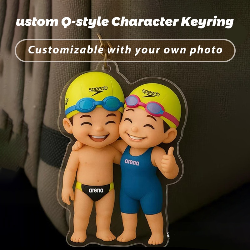 Customized Q-Version Acrylic Keychain with arena Swimming Cap Double ...