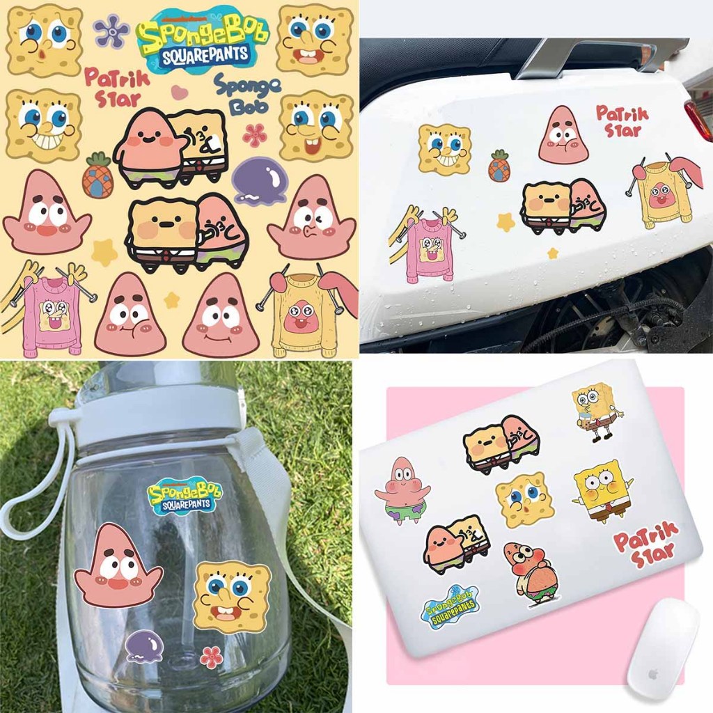 SpongeBob Patrick Star Stickers Electric Scooter Motorcycle Covering ...
