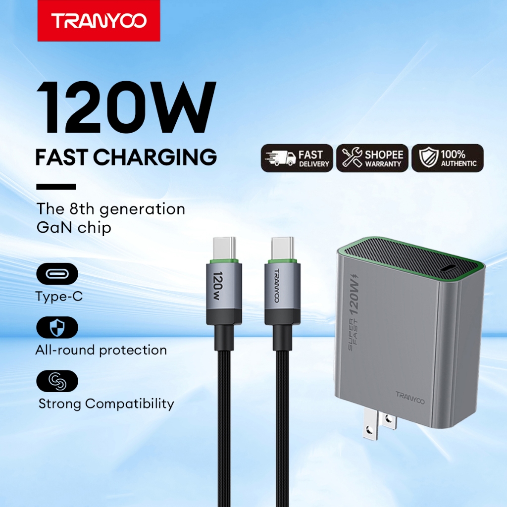 TRANYOO US8 120W Gan Fast Charging Full protocol compatibility Low ...