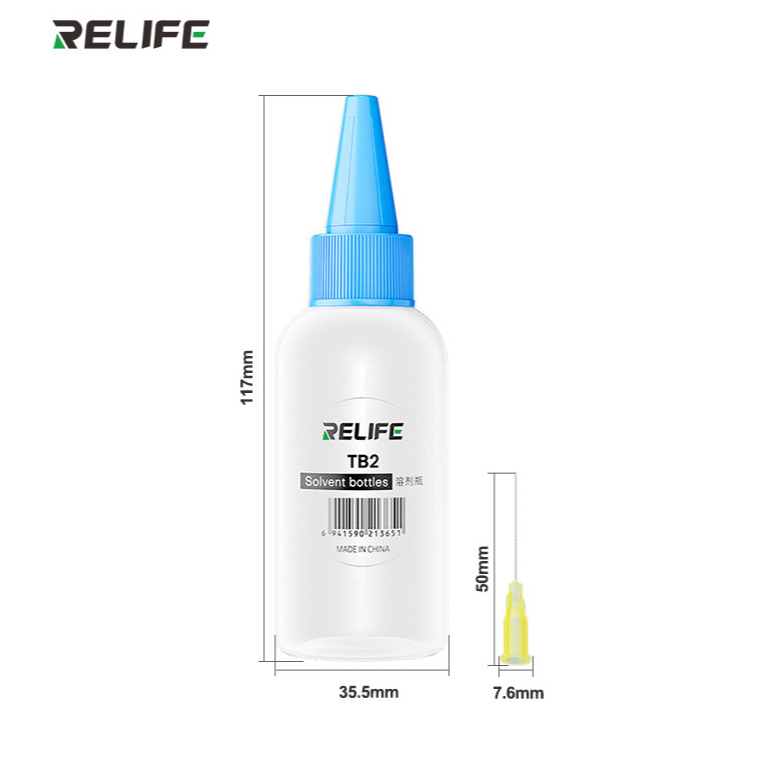 RELIFE TB2 50ML Empty Plastic Bottle Phone Repair Squeeze Bottle For Alcohol Soldering Flux ...
