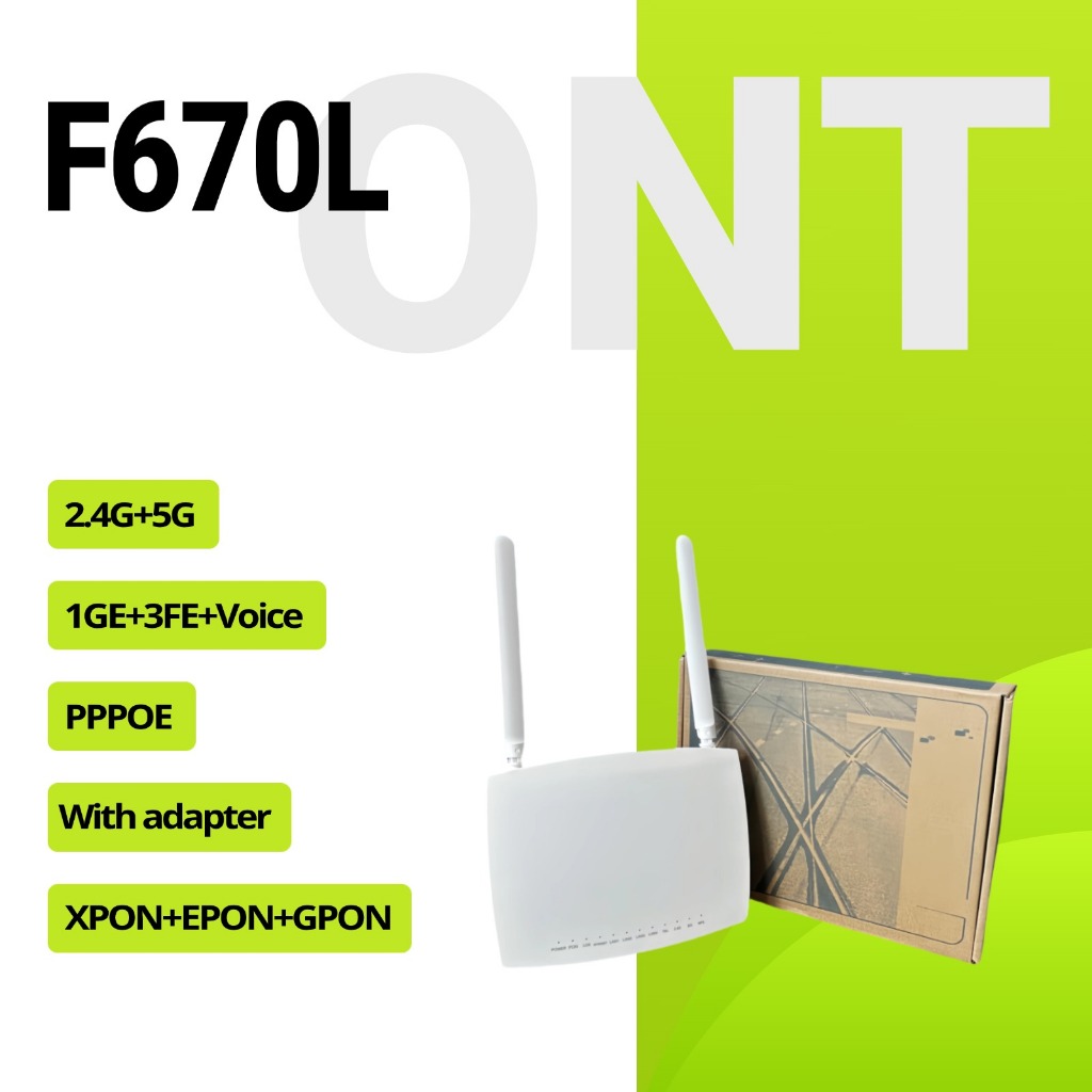 Brand New Dual Band 5G F670L ONT/ONU APC/UPC EPON/GPON/XPON English ...