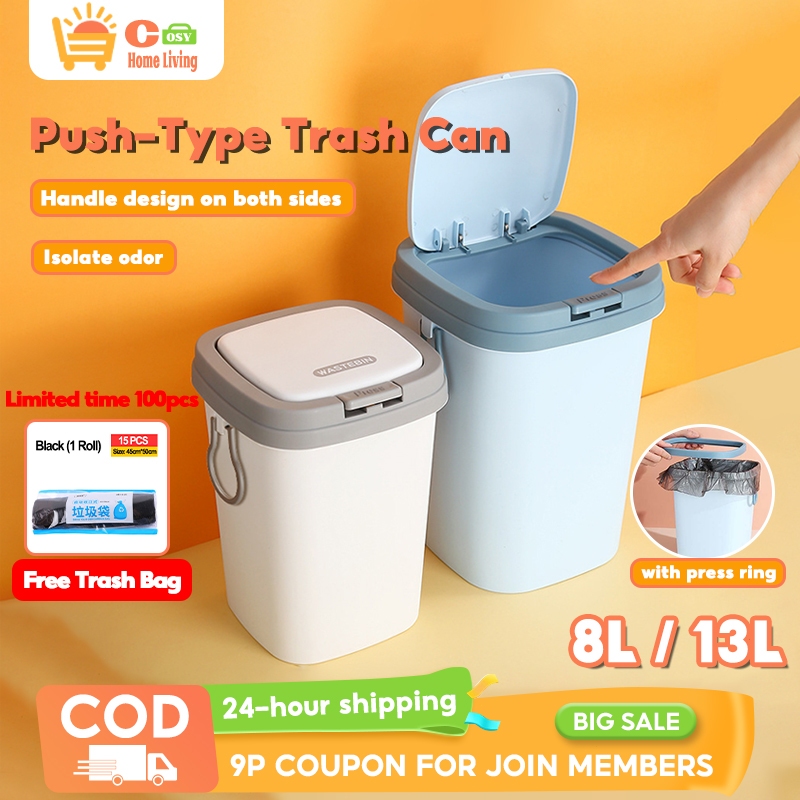 COSY HOMES Nordic Style Trash Can with Cover Press-Type Trash Can ...