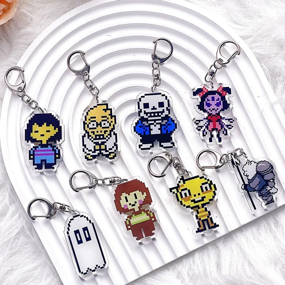 UNDERTALE Pixel Games Sans Acrylic Keychain Accessories Bag Charm Cute ...