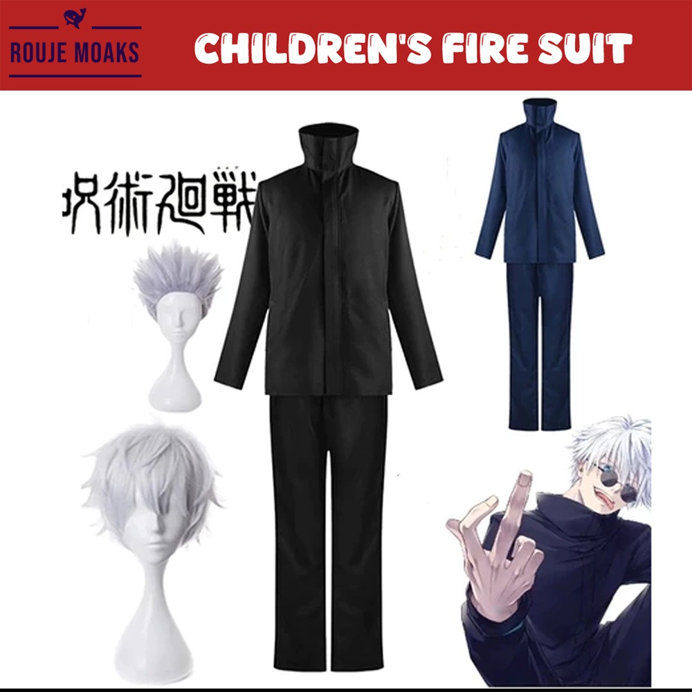 Anime Jujutsu Kaisen Gojo Satoru cosplay costume wig eye patch uniform ...