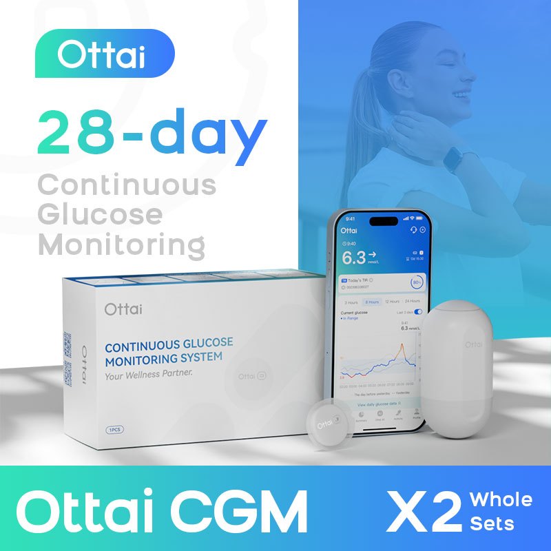 Ottai Glucose Monitoring Set 2Sets Continuous Glucose Meter No Finger Pricking CGM Monitoring ...
