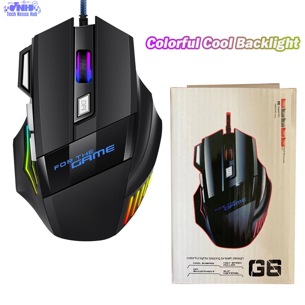 7 Buttons Colorful Light Wired Gaming Mouse Esports Computer USB ...