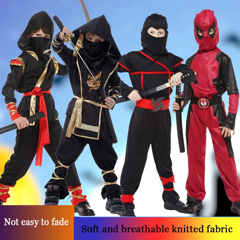 Boys Girls Ninja Cosplay Costume for Kids Anime Samurai Costume Kung Fu ...