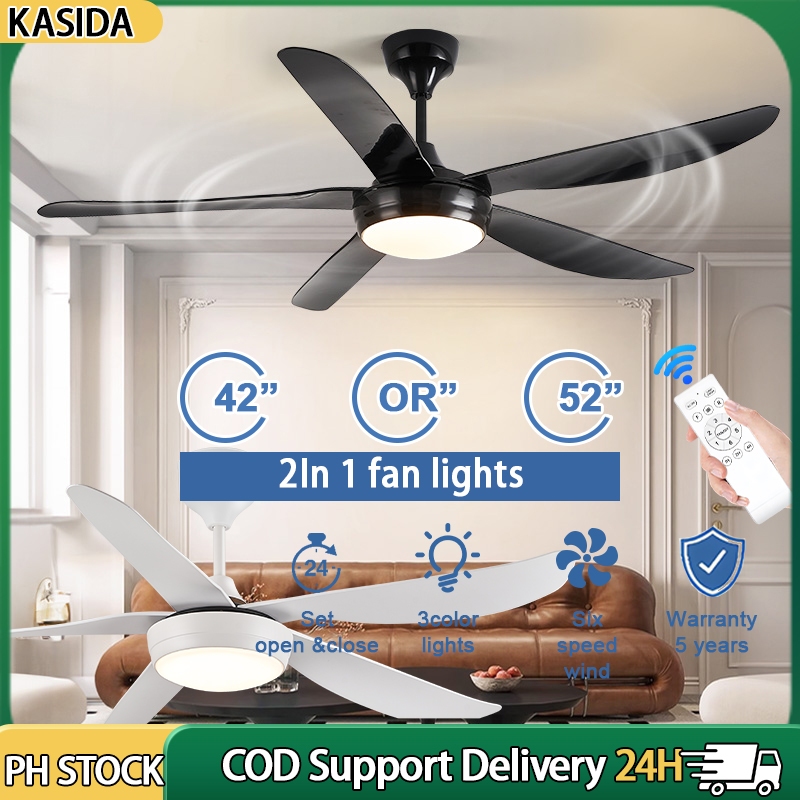 【COD】Ceiling fan with light big size industrial electric fan remote ...