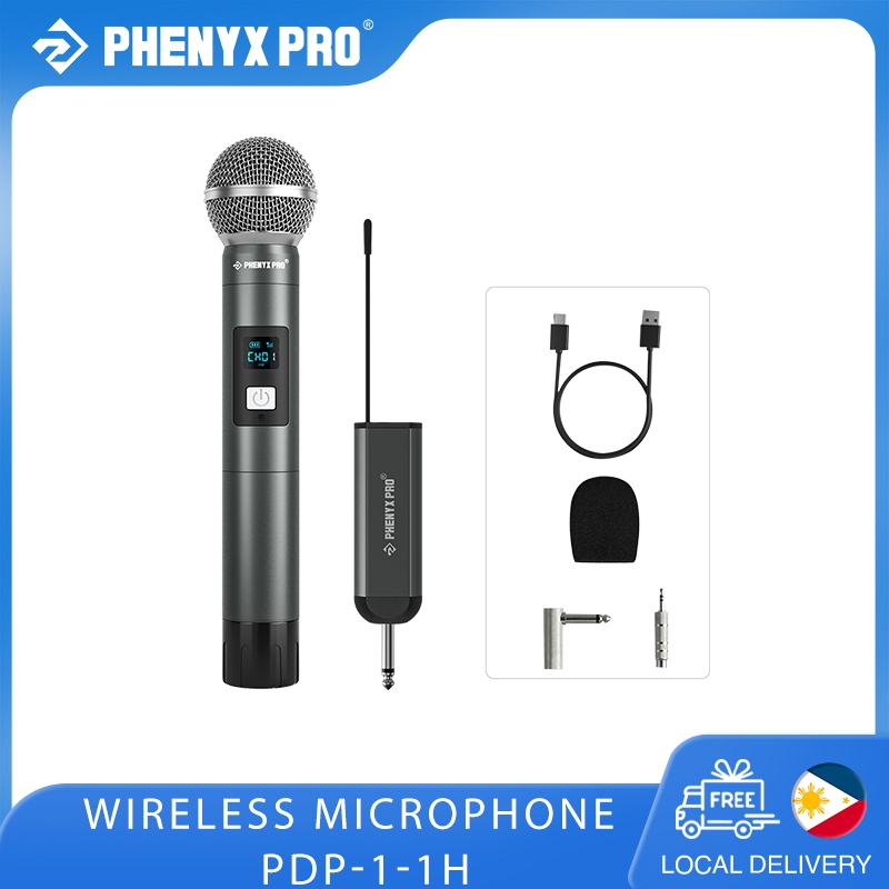 Phenyx Pro PDP-1 Rechargeable Battery Microphone Kit Wireless Single ...