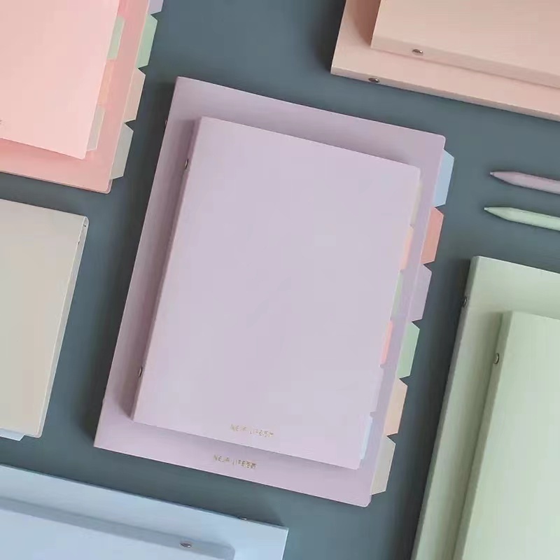 【With 6pcs index divider】A5/B5 Soft Pastel Color Binder Notebook ...