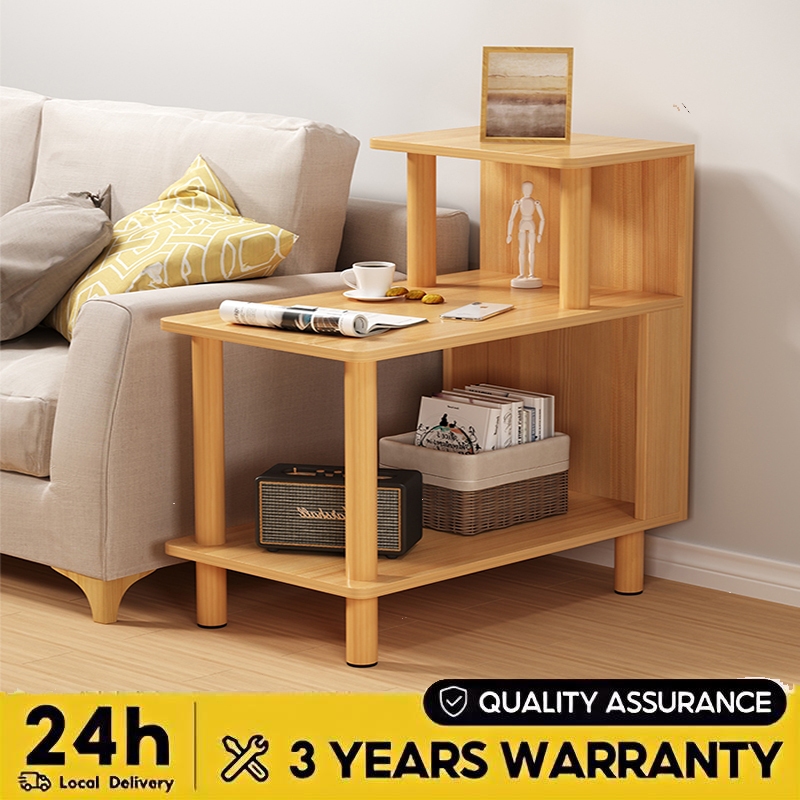 3-Tier Side Table Sofa Modern Wood Bedside Cabinet Coffee table Living ...