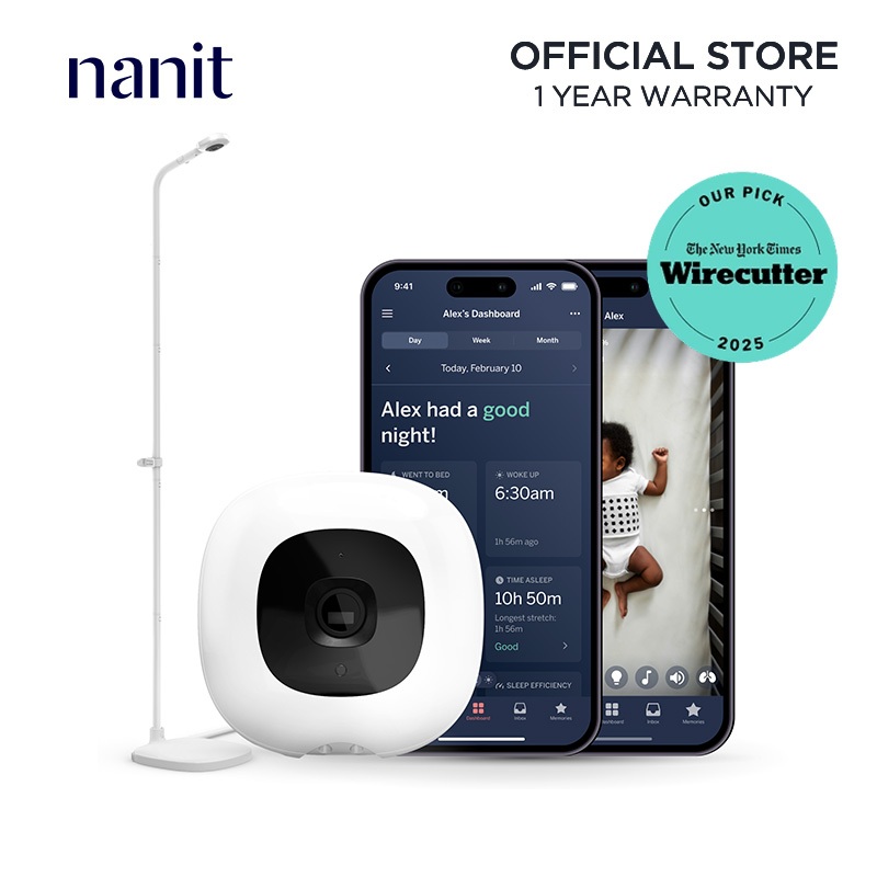 nanit Baby Monitor Pro Smart WiFi Camera & Floor Stand, Smart App ...
