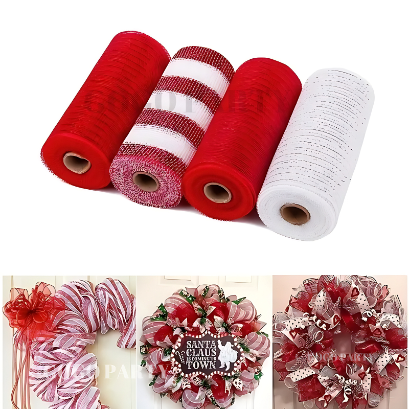 Christmas Crystal Gauze Ribbons 2025 Christmas Tree Decorations for ...