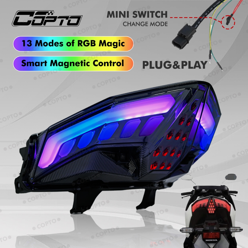 Honda Click125i/150i RGB Tail Light Upgrade,Color Changing LED, Flowing ...