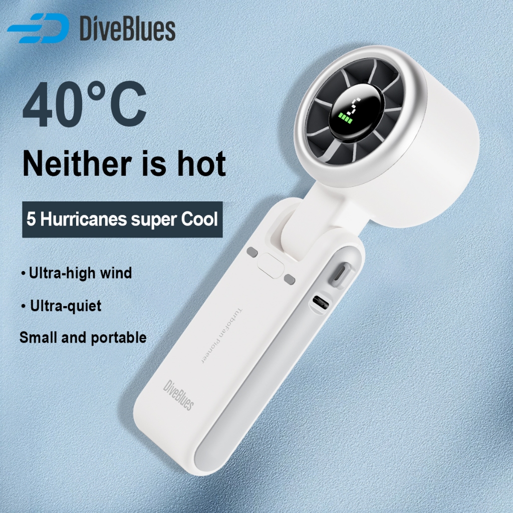 Diveblues Handheld PortableTurbo Fan Rechargeable USB Fans 4000mAh With ...