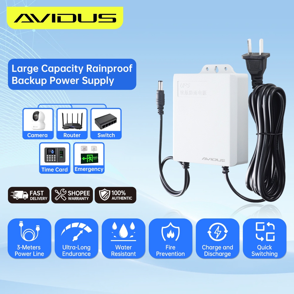 AVIDUS 12V 1.5A True 7800mAh Mini UPS Battery Backup for WiFi Router ...