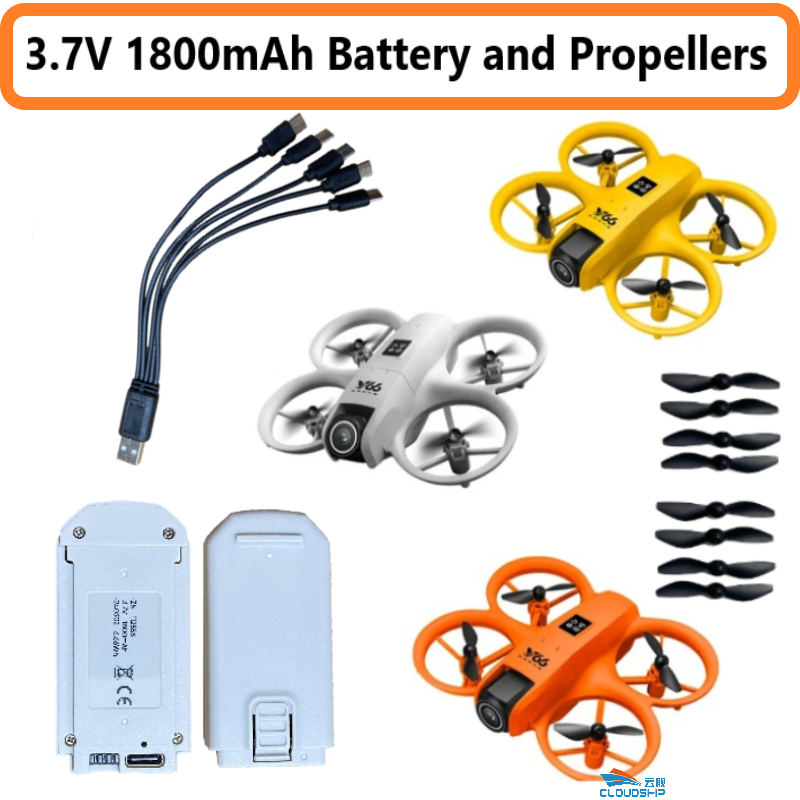 Mini Drone Spare Battery 3.7V 1800mAh with 5 in1 USB Charger and ...