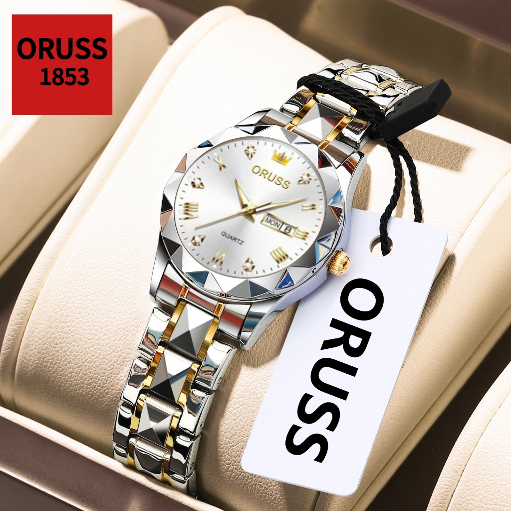 [Gift][With Box]ORUSS Original Women Luxury Stainless Steel Waterproof ...