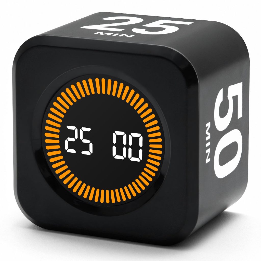 Pomodoro Timer 5, 25, 10, 50 Minutes Preset, Desk Productivity Cube w ...