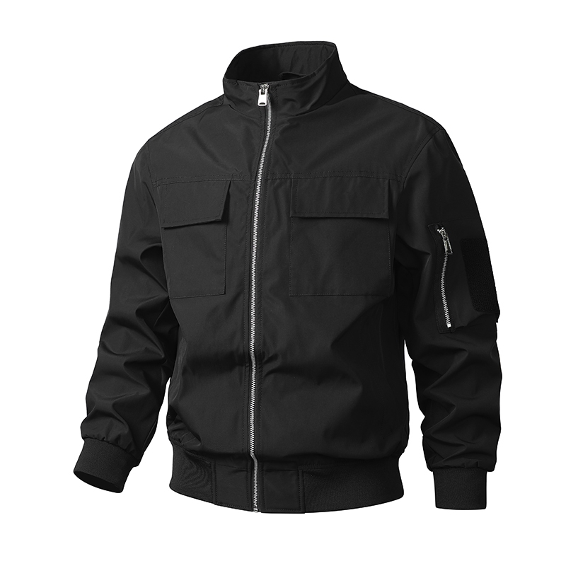 Men's Jacket Multiple Pockets And Large Pockets Stand Up Collar Jacket ...