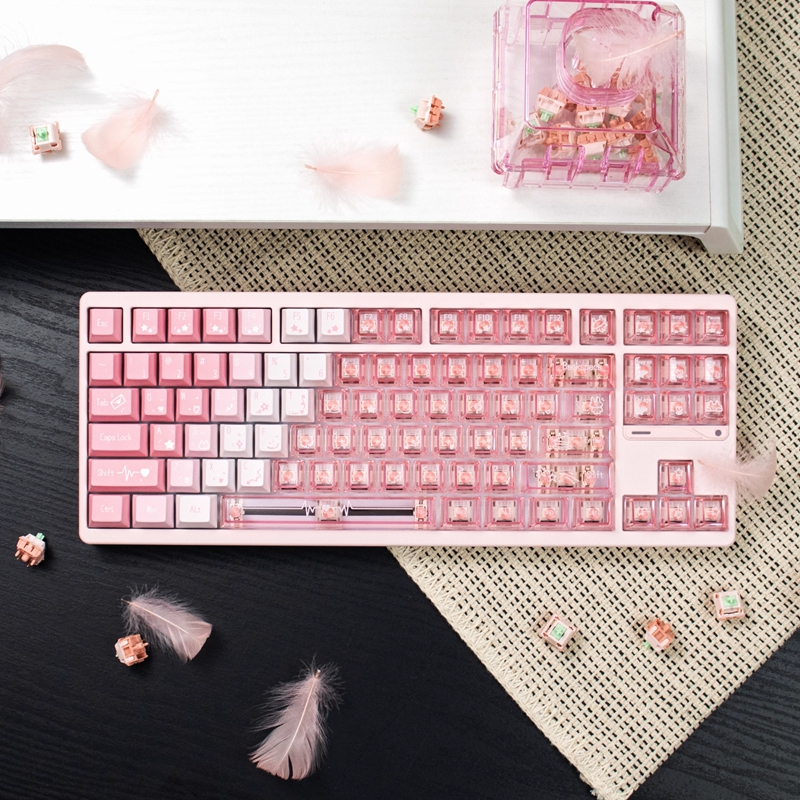 【Keycap Only】Snow Mountain Strawberry Gradient Pink Keycaps 150 Keys ...