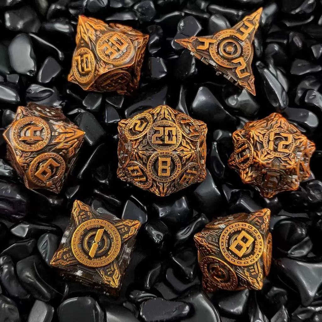DND Dice Set Metal D&D Dice Set Dragon & Dungeon Polyhedral Dice Set ...