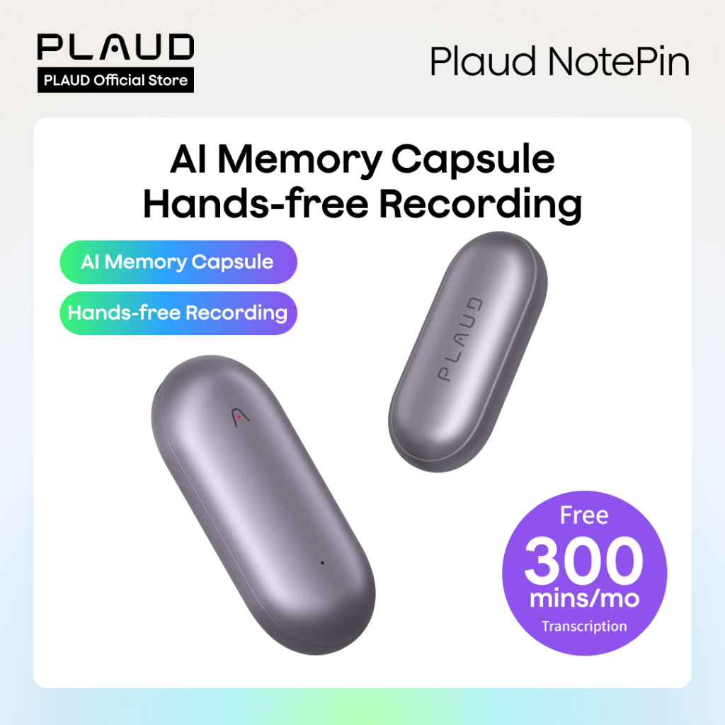 [Official] PLAUD NotePin Wearable AI Voice Recorder, AI Note Taker ...