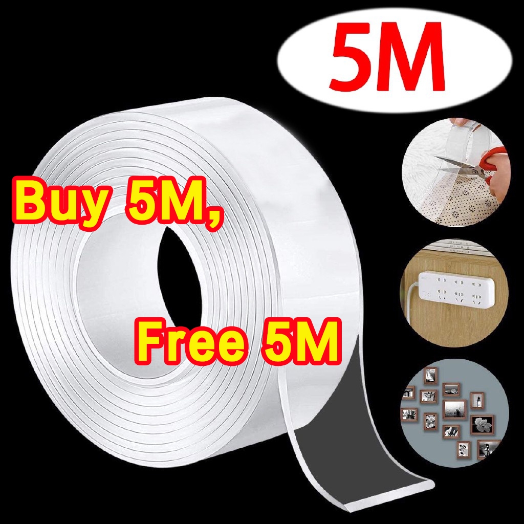 [BUY 5 FREE 5]Nano Double Sided Tape Strong Viscosity Waterproof Reusable Multifunction Sticky ...