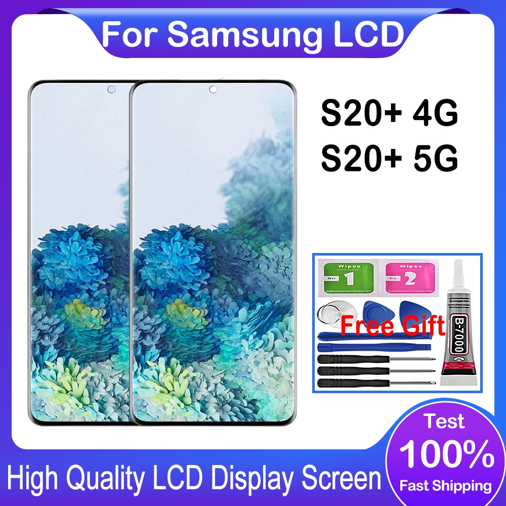 For AMOLED Samsung Galaxy S20 Plus 4G 5G LCD Display Touch Screen With Frame Replacement ...
