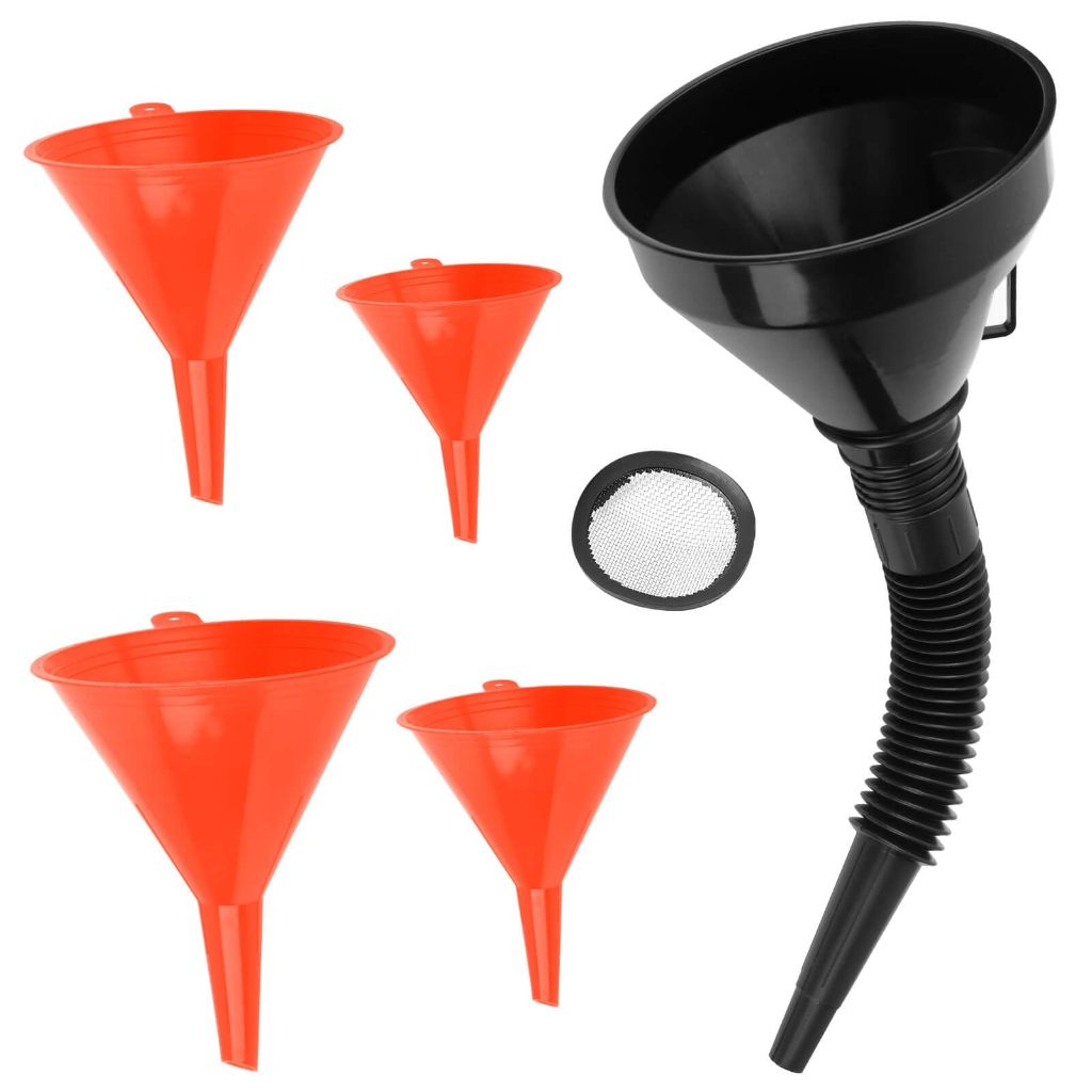 Plastic Oil Funnels for Automotive Use Set of 5, Large Flexible Fuel ...