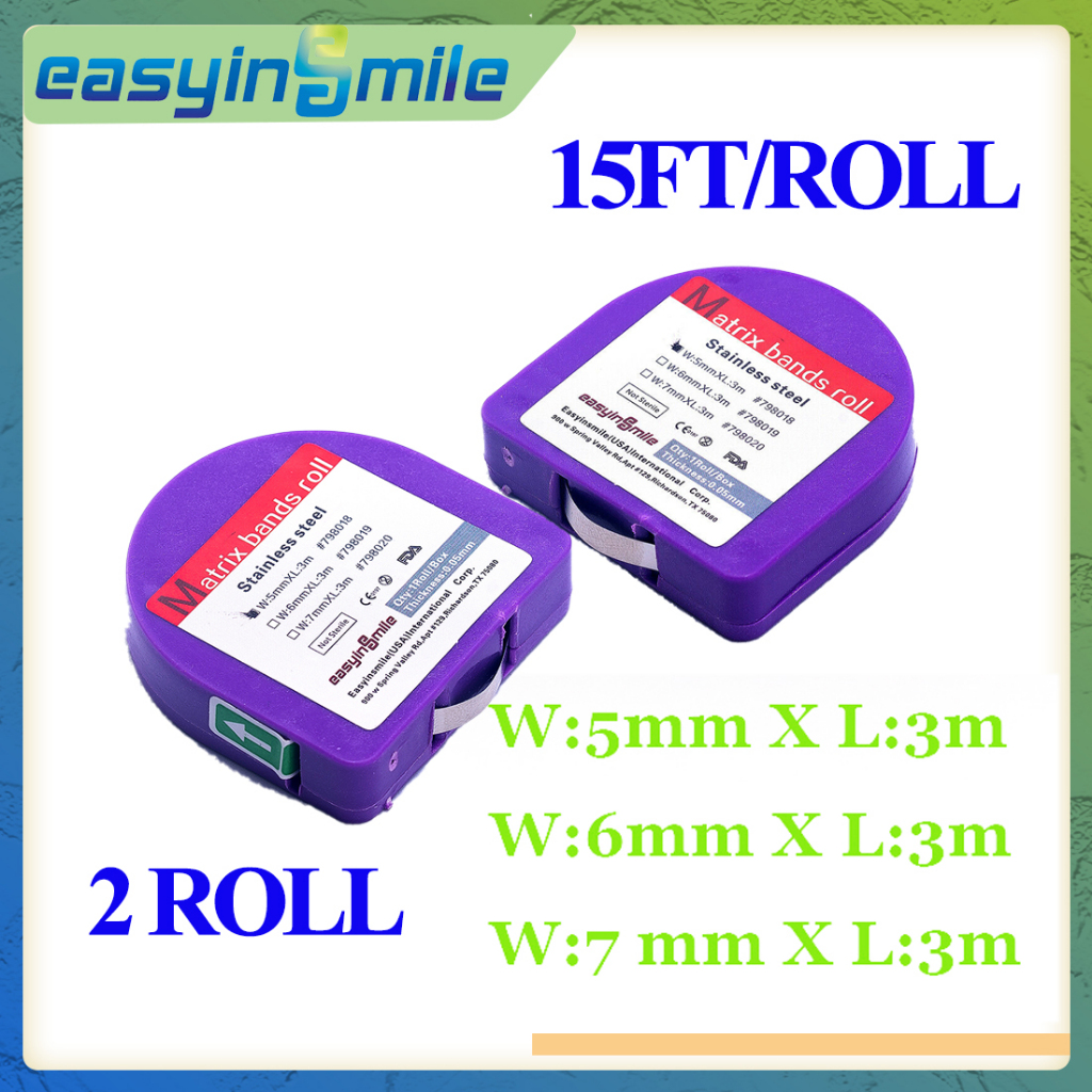 2 Roll Dental Restoration Matrix Bands Roll Matrice Stainless Steel ...