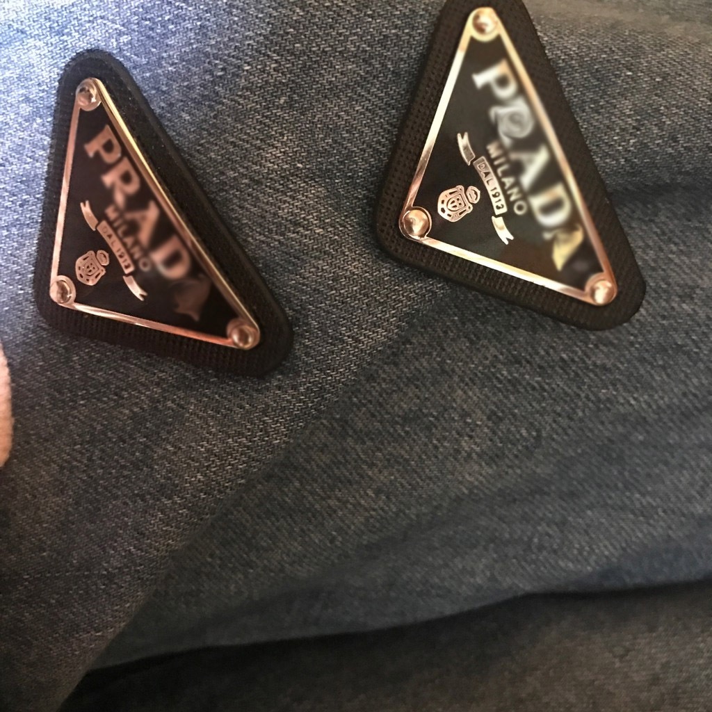 Pradaaaaa Black Triangle Pin Stylish Fashion | Shopee Philippines
