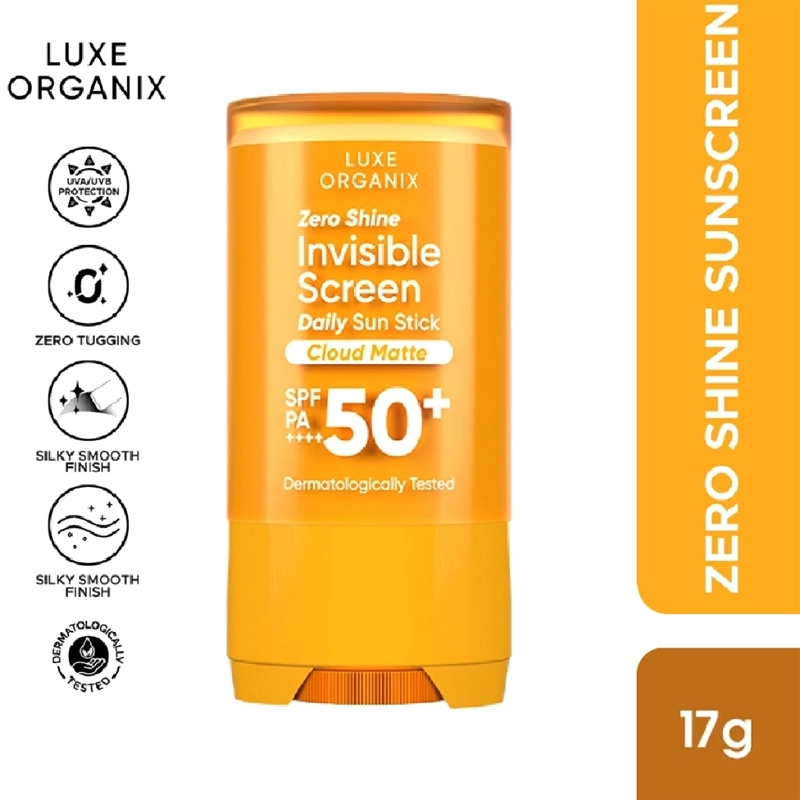 LUXE ORGANIX Zero Shine Invisible Screen Daily Sun Stick SPF 50 17g For ...