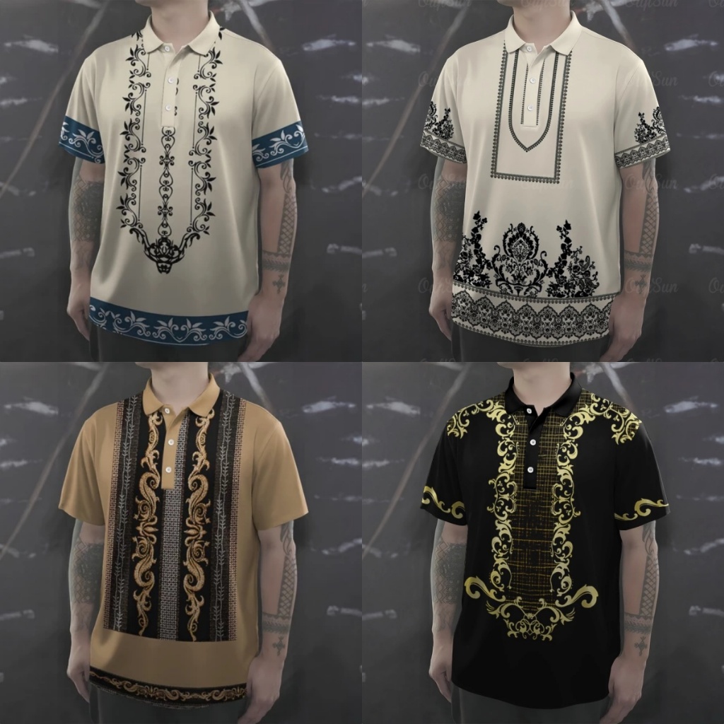 2025 Men Summer Clothing Ethnic Style Barong Lapel Button Short - Men ...