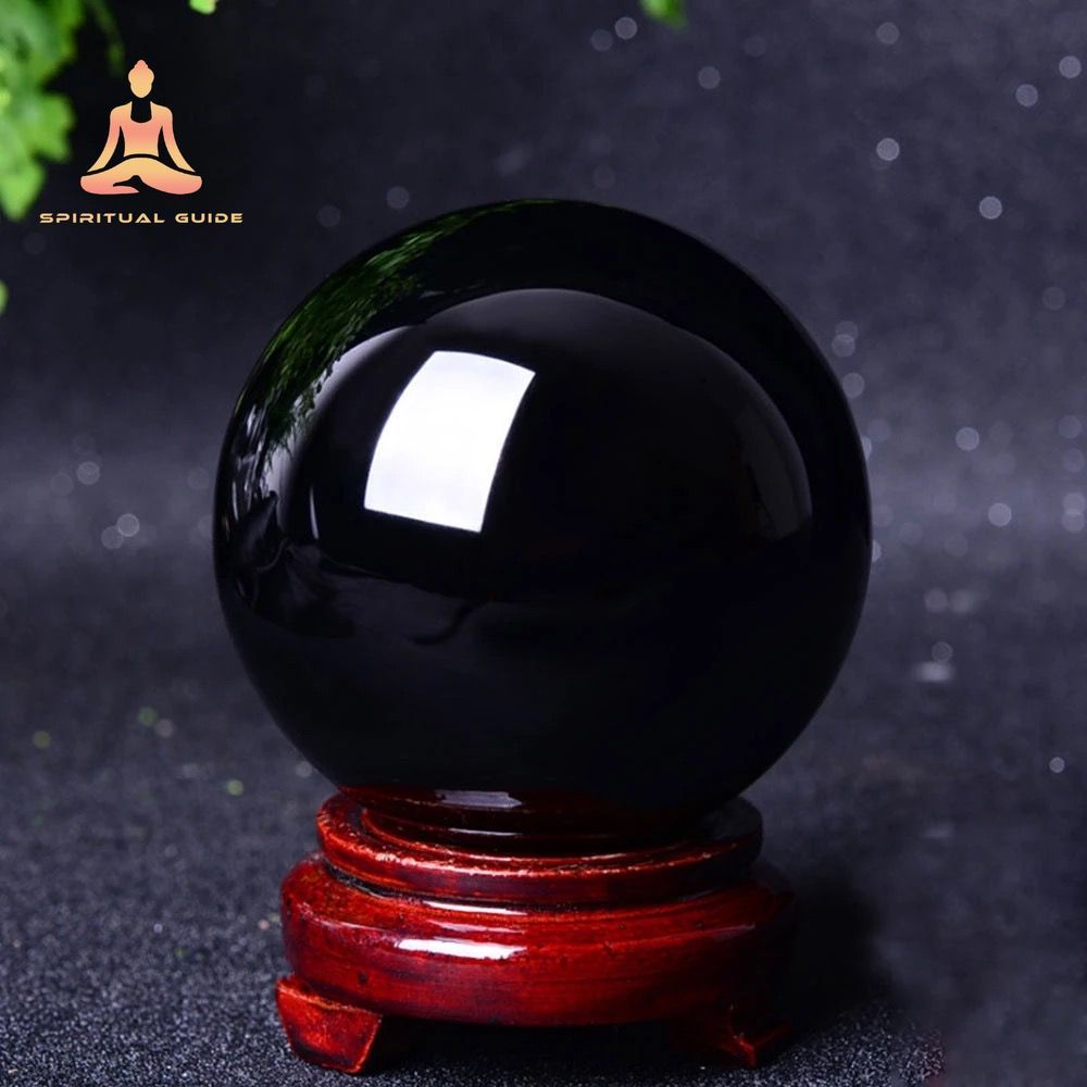 40-60mm Natural Black Obsidian Meditation Stone Fengshui Black Obsidian ...