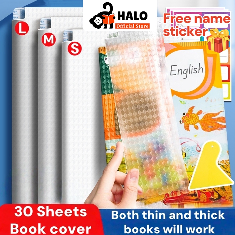 30Sheets Transparent Self adhesive Book Wrapper Protective Cover ...