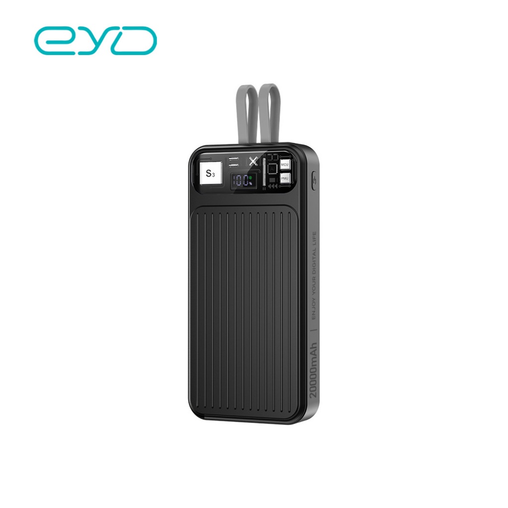 EYD JS29 20000mAh Power Bank Built in Cable Slim and Portable PD 22.5W ...