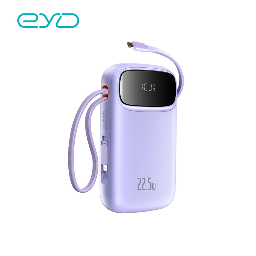 EYD JS38 20000mAh Powerbank Built in Cable PD 22.5W Fast Charging ...