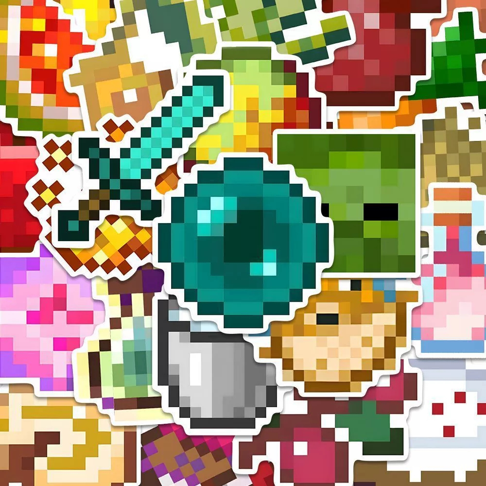 50PCS Game Minecraft Stickers For Kids Cartoon Waterproof For Helmet ...