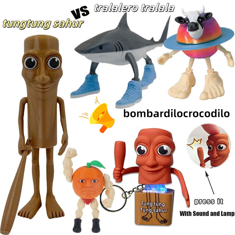 Tung Tung Sahur Toy Tralalero Tralala Ballerina Cappuccina Action Figure Toys Model | Shopee ...