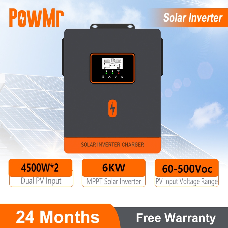 PowMr 6KW Solar Inverter Hybrid Inverter Dual PV Input PV Max Input 60 ...