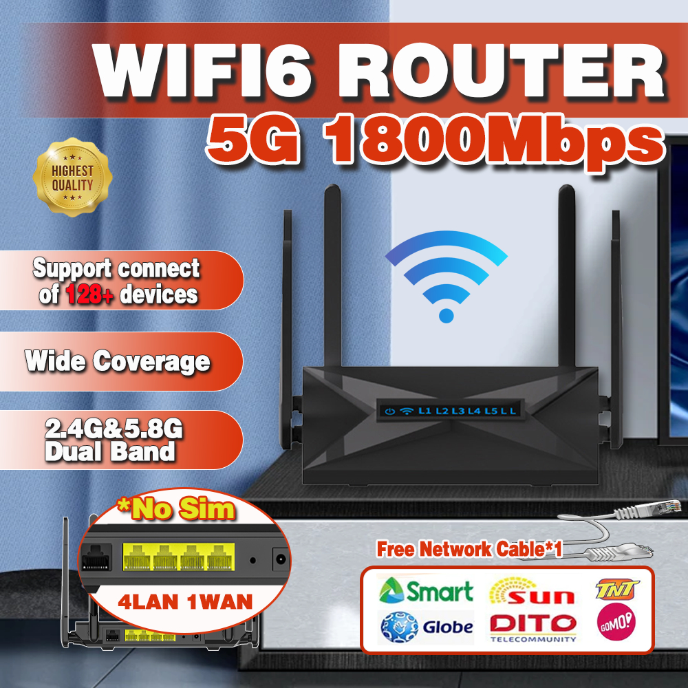 Dual Band Gigabit AX1800 Wireless WiFi Signal Router 5G High Speed for ...