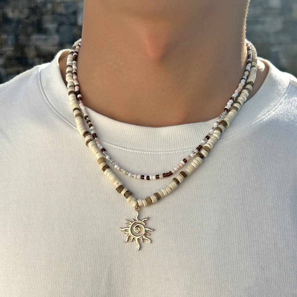 2Pcs/Set Handmade Bohemian Style Coconut Shell Necklace Beaded Choker ...
