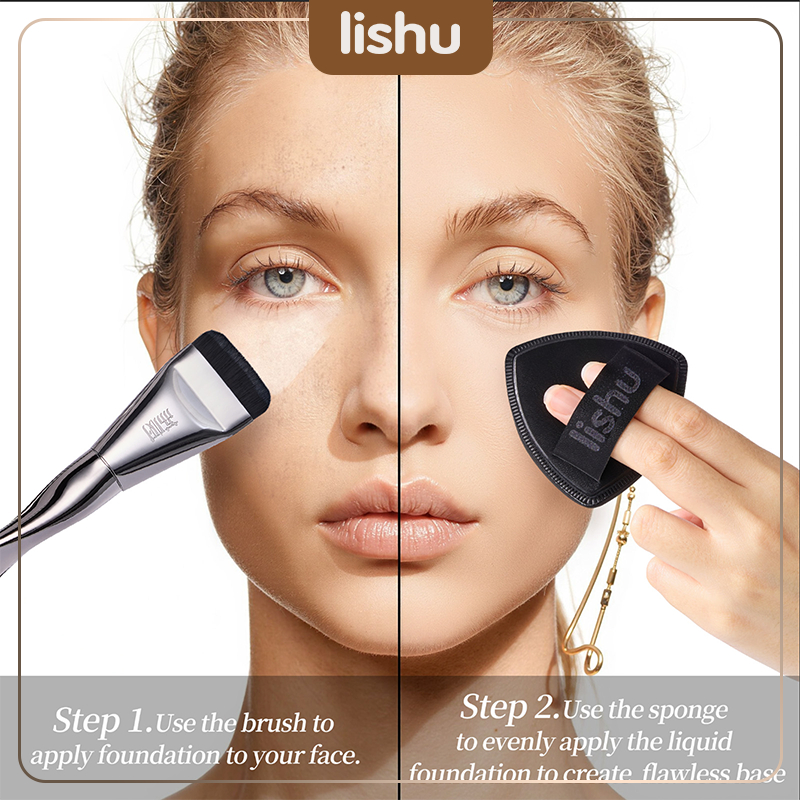 Lishu foundation brush applies makeup evenly ，Puff Sponges doesn't ...