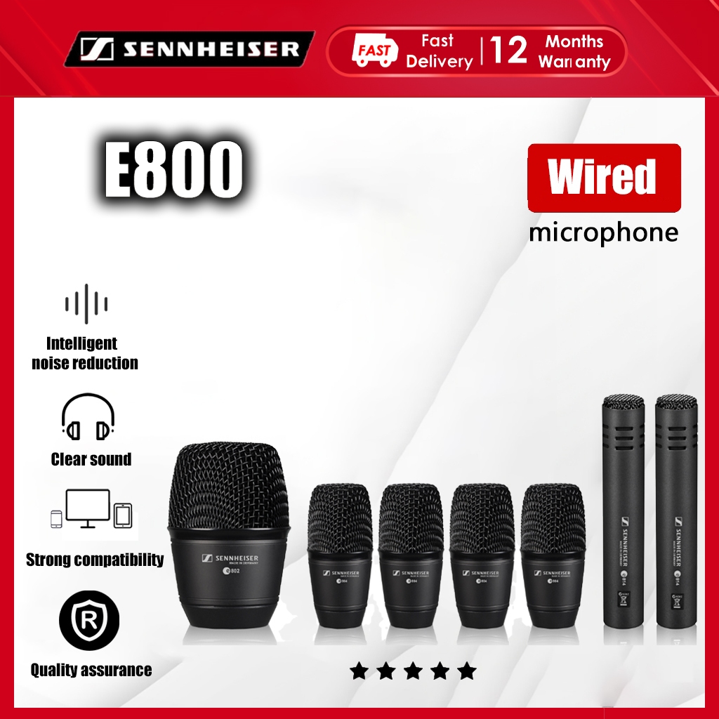Sennheiser E800 wired drum microphone set, 7 drum microphones, suitable for parties, concerts ...