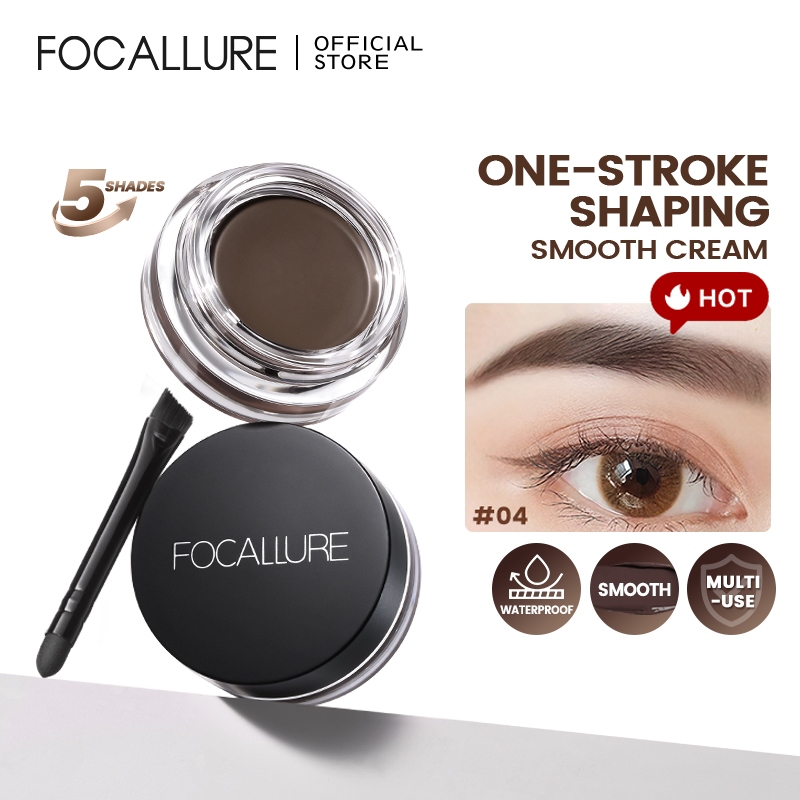 FOCALLURE 5 Colors Eyebrow Cream Gel Makeup With Brush Eyebrow Powder ...