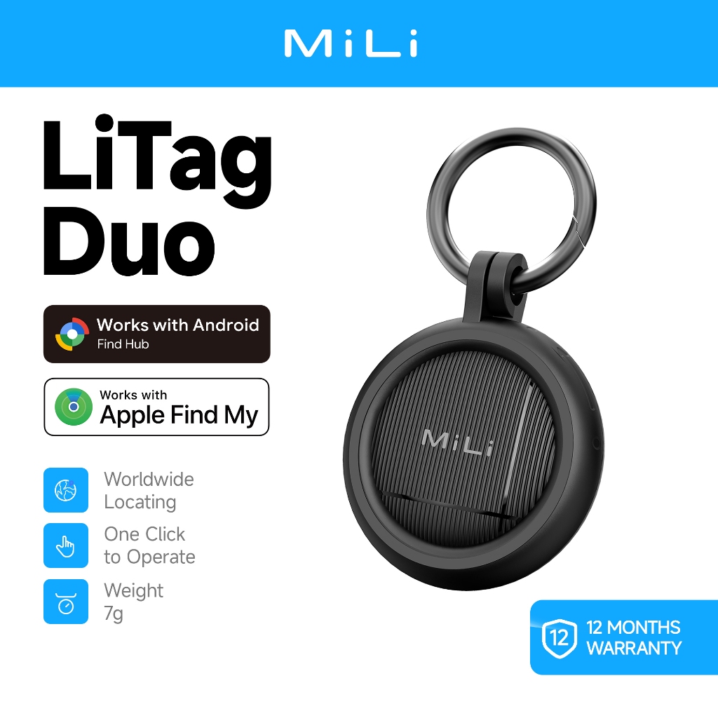 MiLi LiTag Duo Bluetooth Smart Tag for iOS & Android Item Finder Key ...